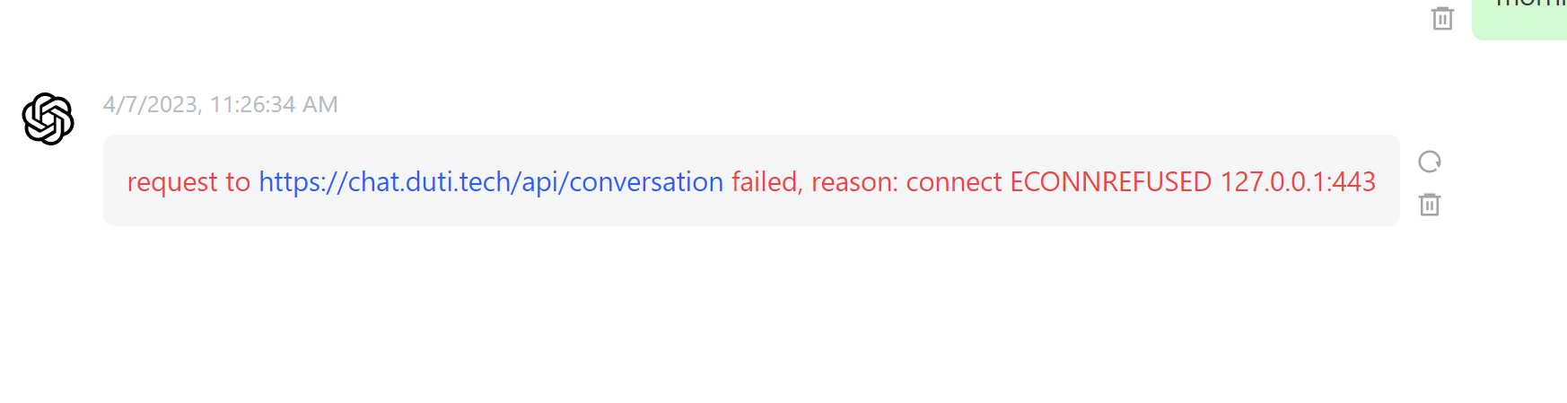 为啥会访问本地 443端口一直访问不通 · Issue #1284 · Chanzhaoyu/chatgpt-web · GitHub