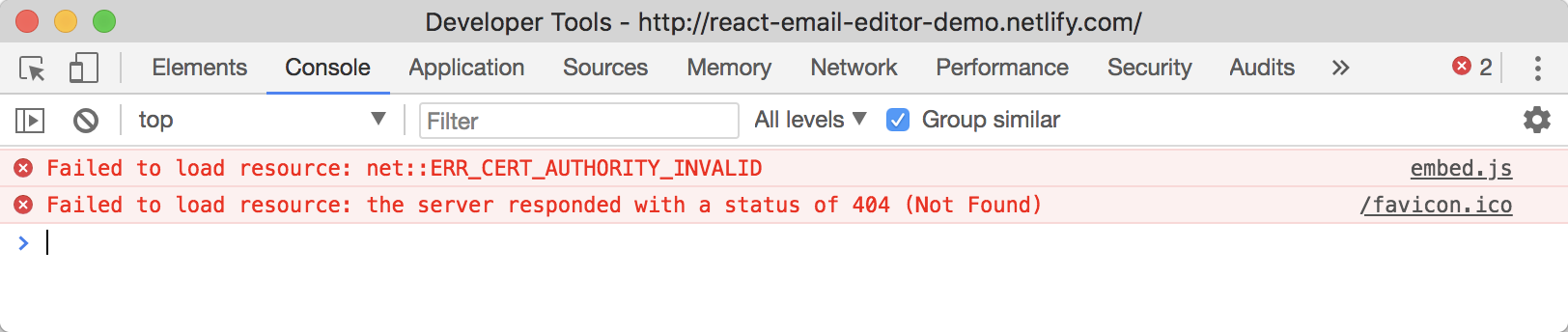 demo does not work on Chrome and Safari · Issue #10 · unlayer/react-email-editor · GitHub