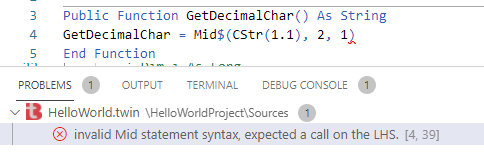 invalid Mid statement syntax, expected a call on the LHS · Issue #186 · twinbasic/twinbasic · GitHub