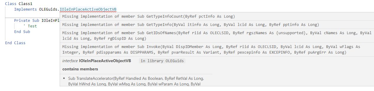 Implements keyword and missing members for an extended interface · Issue #388 · twinbasic ...