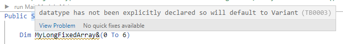 false positive TB0003 for fixed array with a datatype suffix hint · Issue #426 · twinbasic ...
