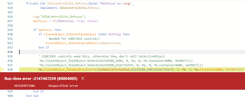 ActiveXExtender crash on IOleControlSite_OnFocus for not focusable controls · Issue #1321 ...