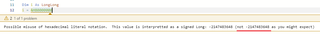 Wrong error text for misuse of hexadecimal literal notation · Issue #1613 · twinbasic/twinbasic ...