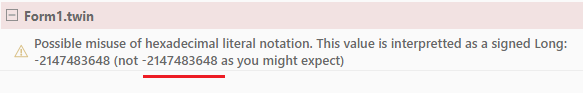 Wrong error text for misuse of hexadecimal literal notation · Issue #1613 · twinbasic/twinbasic ...