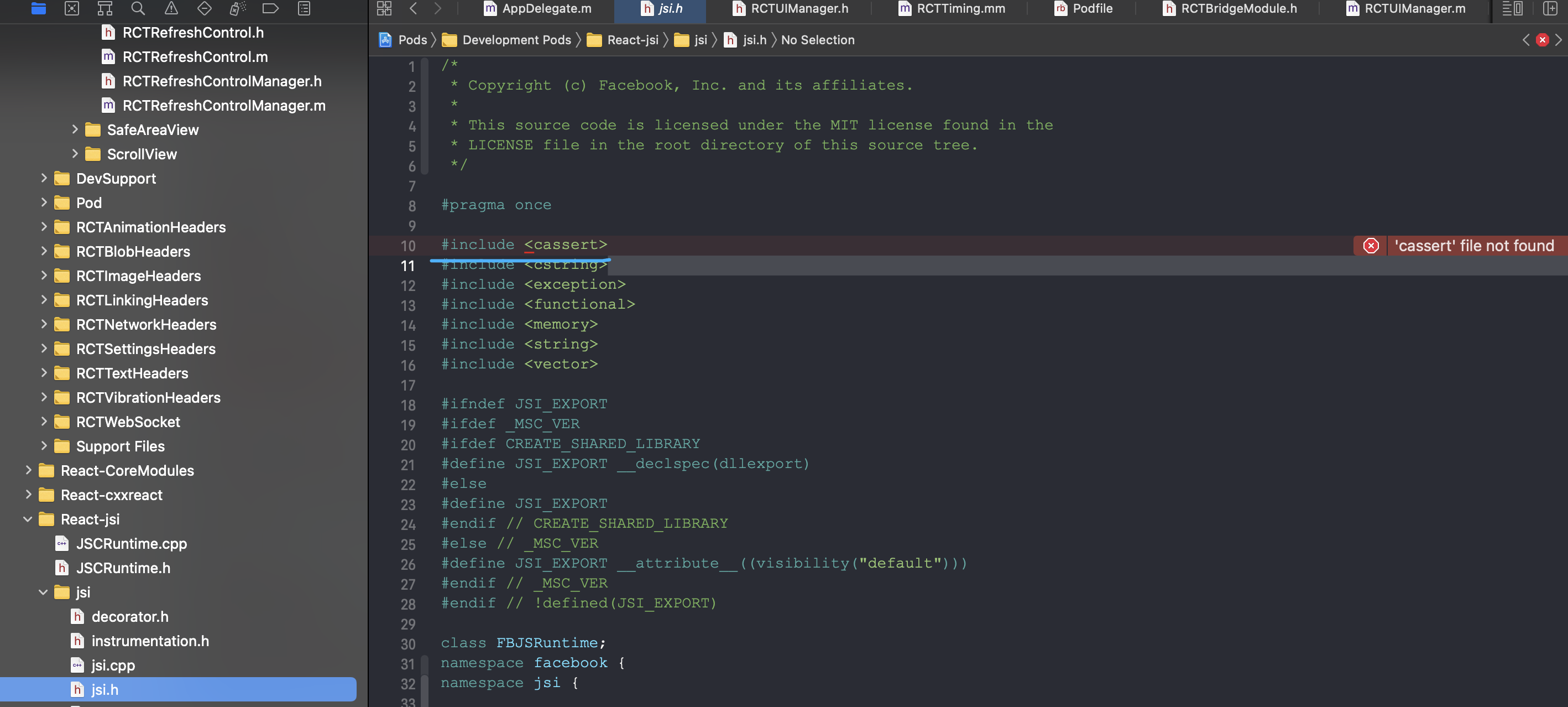 in jsi file 'cassert' file not found · Issue #31734 · facebook/react ...