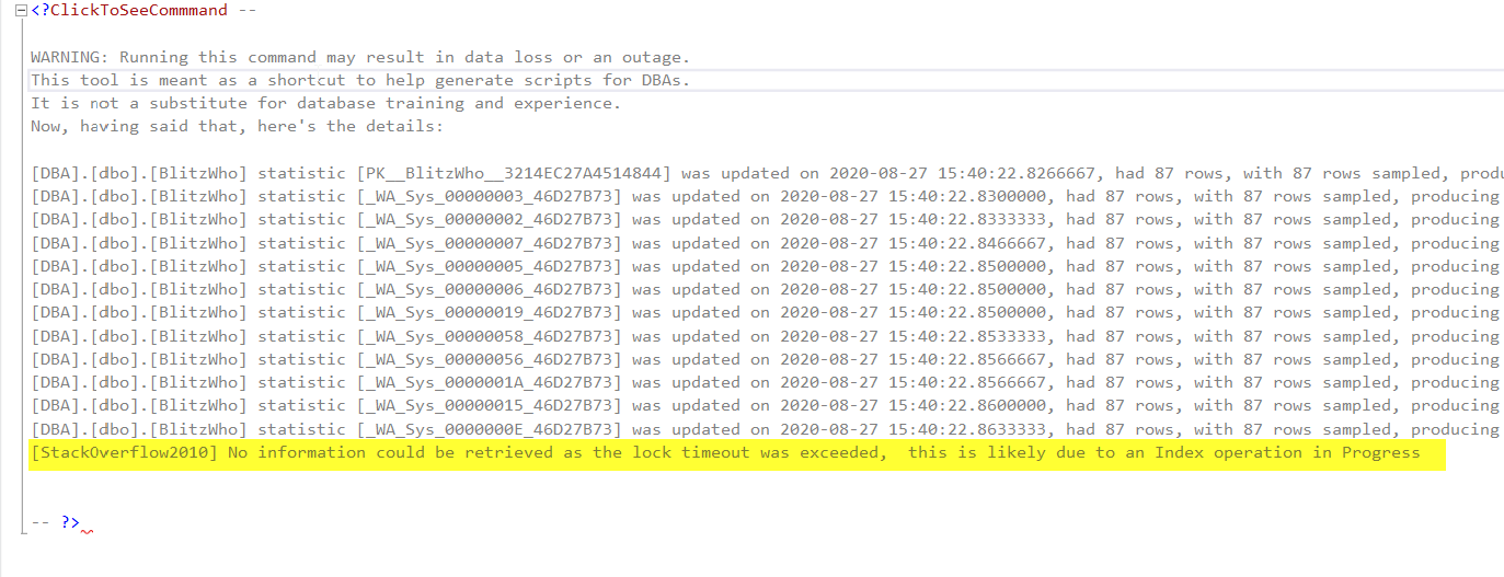 sp_BlitzFirst - CheckID 44 gets blocked when an index operation is in progress · Issue #2548 ...