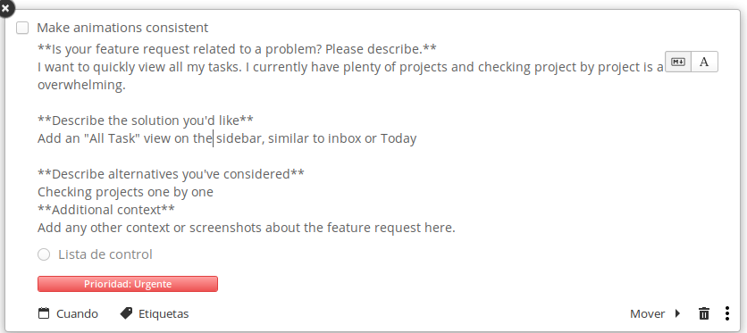 Render markdown for github issue body · Issue #34 · alainm23/planify · GitHub