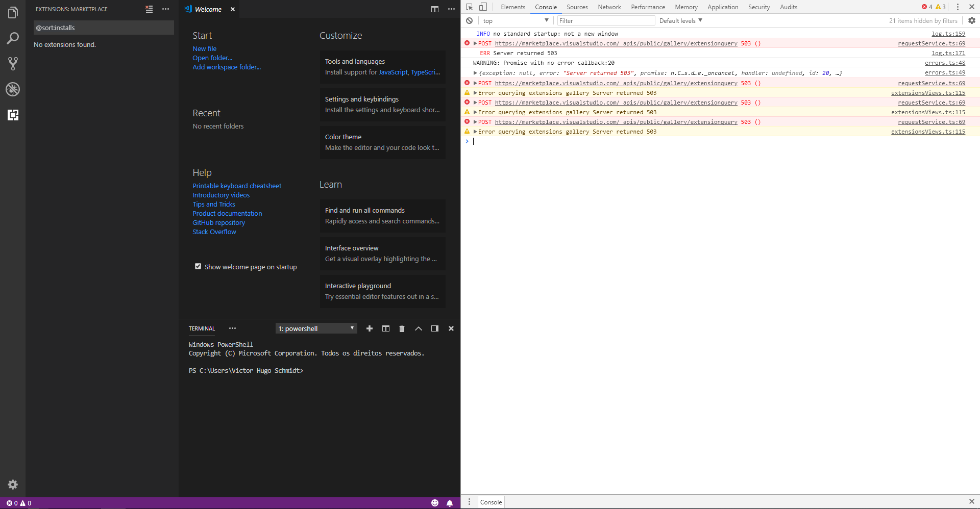 Extensions not loading · Issue #57893 · microsoft/vscode · GitHub