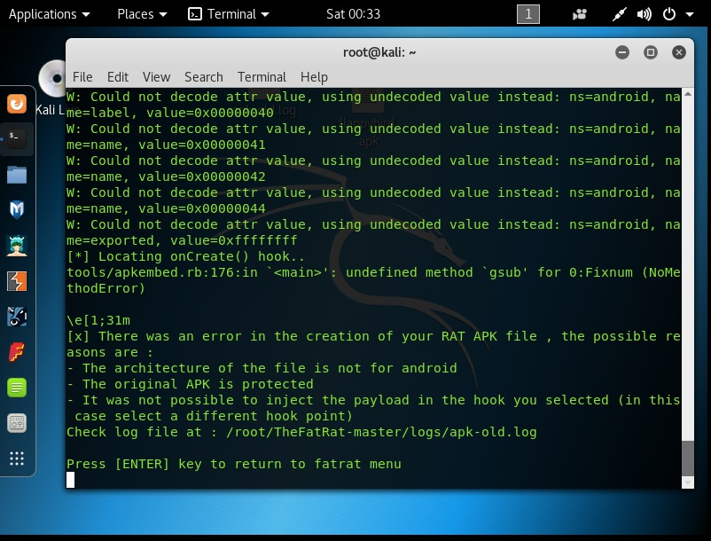 Failed to Decompile Original APK · Issue #207 · screetsec/TheFatRat · GitHub