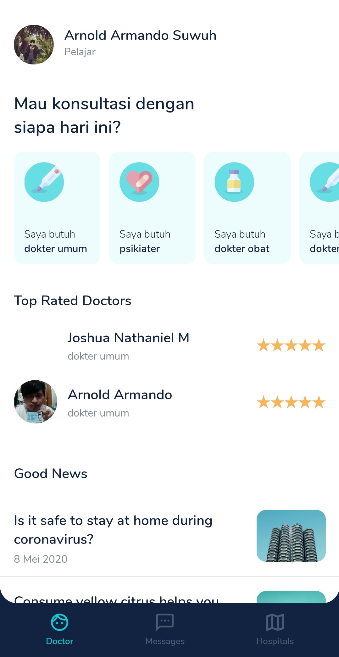 GitHub - arnoldarmandosuwuh/MyDoctor