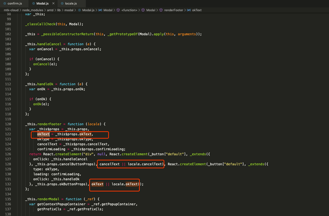 Modal.confirm中的okText，cancelText默认状态不是中文，而是英文 · Issue #19692 · ant ...
