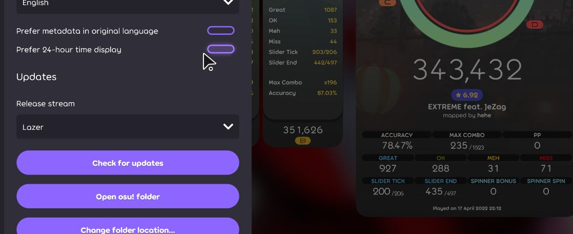 Score panel shows 24-hour time when Prefer 24-hour time display is ...