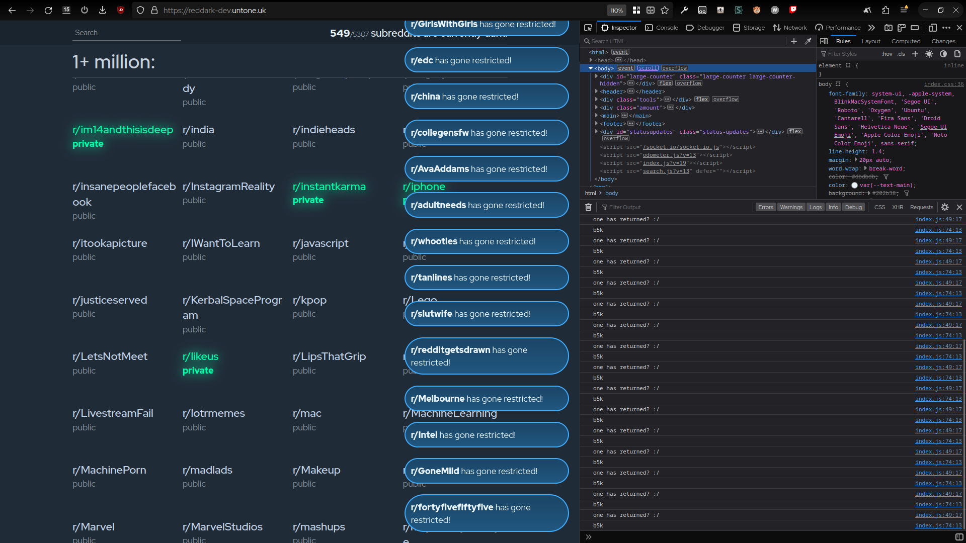 added check for restricted sub in response json by YoloFTW · Pull Request #39 · Tanza3D/reddark ...