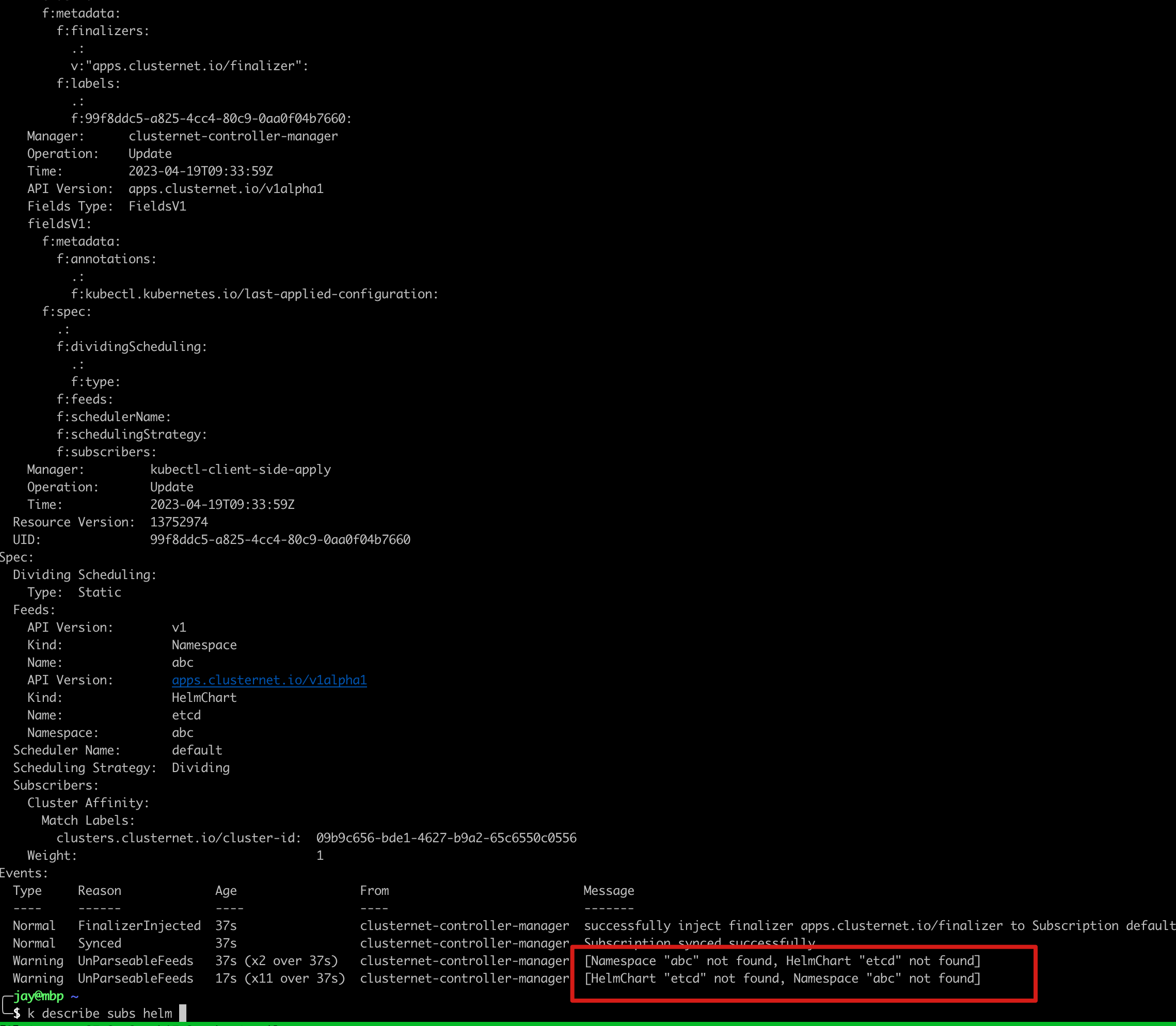 deploy helm chart failed · Issue #669 · clusternet/clusternet · GitHub