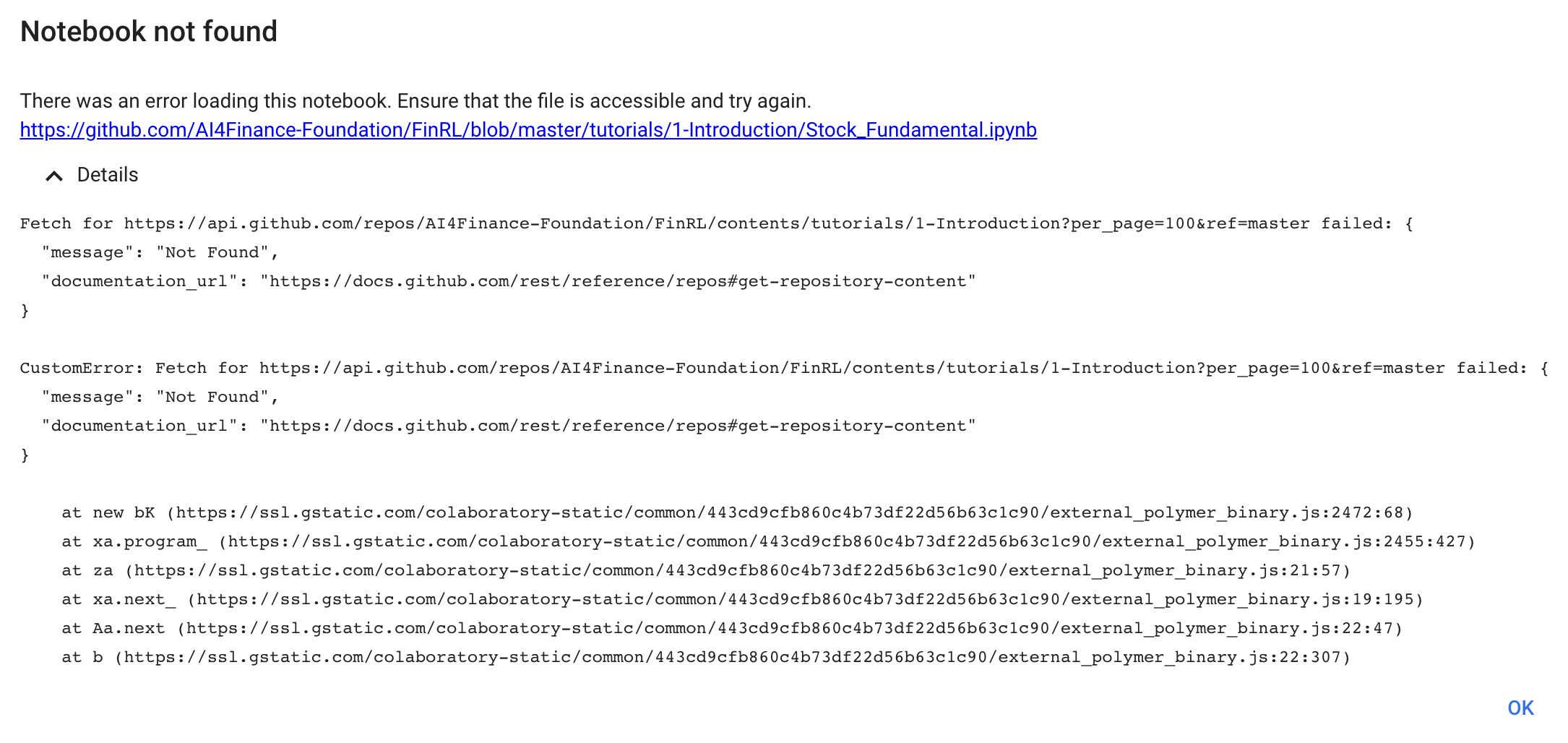 Colab file doesnt work · Issue #861 · AI4Finance-Foundation/FinRL · GitHub