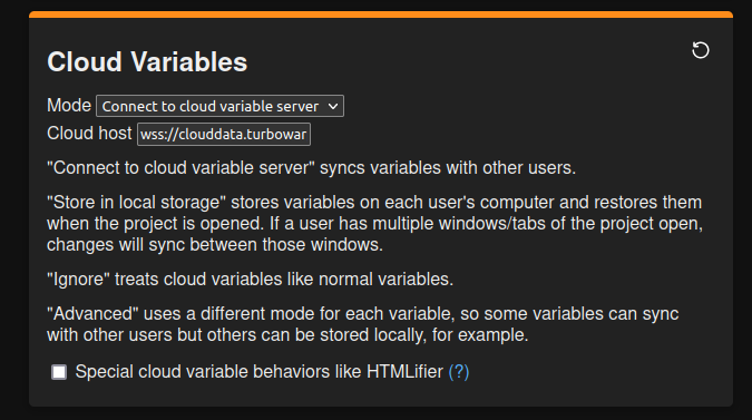 Extra options for cloud variables · Issue #48 · TurboWarp/packager · GitHub