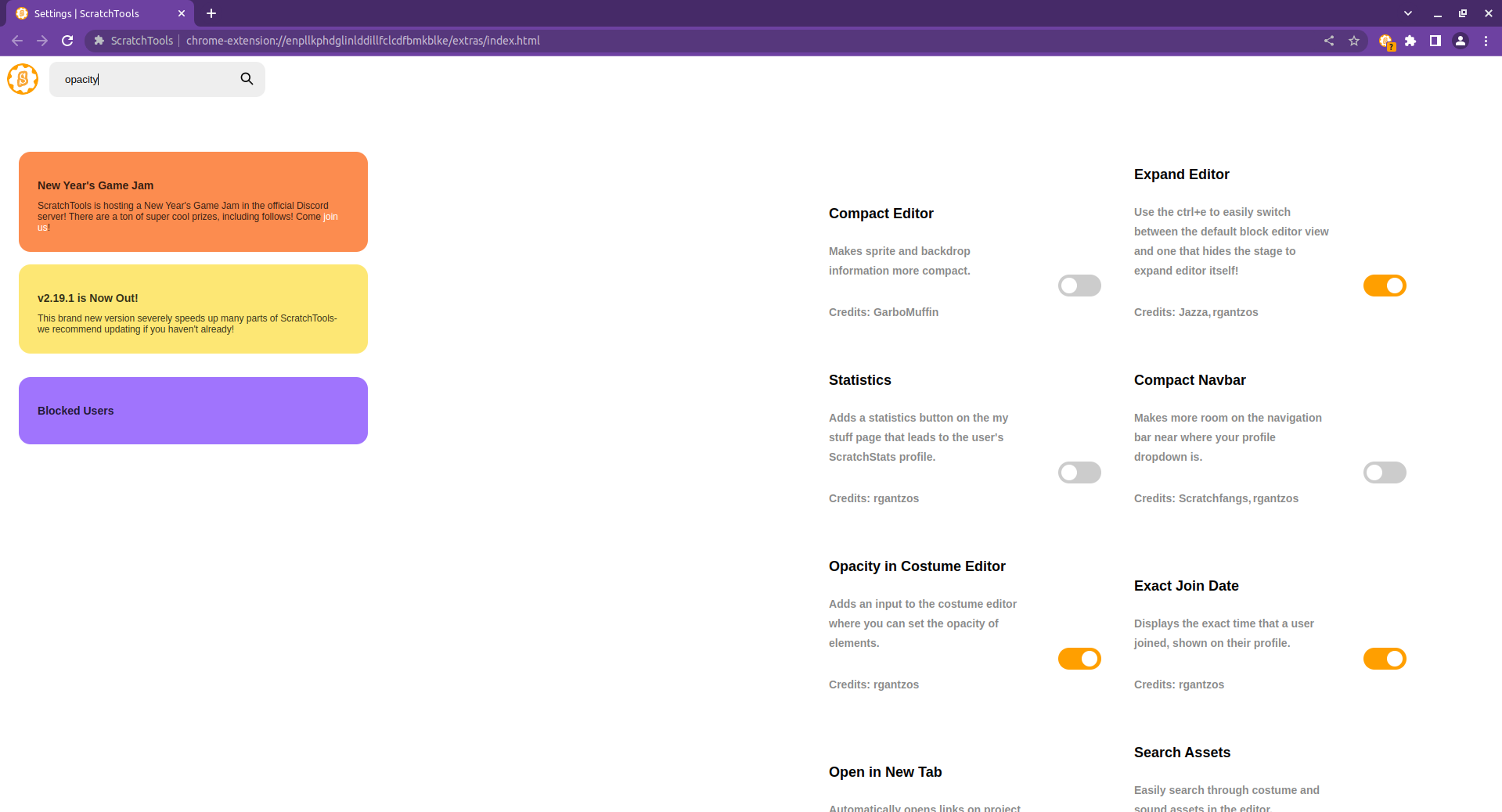 Excessive wasted space when settings page opened in new tab · Issue #300 · STForScratch ...