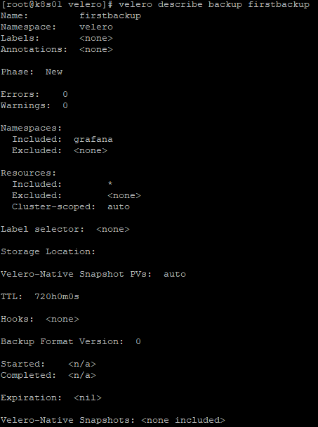 Backup status NEW and backup won't delete · Issue #2857 · vmware-tanzu/velero · GitHub