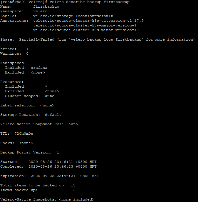 Backup status NEW and backup won't delete · Issue #2857 · vmware-tanzu/velero · GitHub