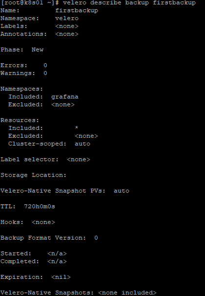 Backup status NEW and backup won't delete · Issue #2857 · vmware-tanzu/velero · GitHub