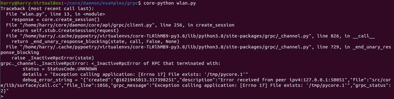 Can't run the gRCP examples · Issue #572 · coreemu/core · GitHub