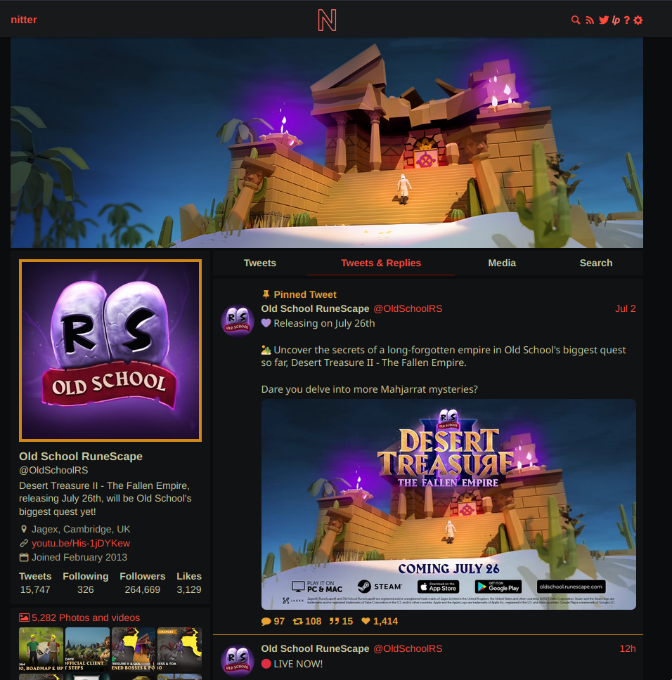 Tweets tab on user profiles doesn't show recent tweets · Issue #962 · zedeus/nitter · GitHub