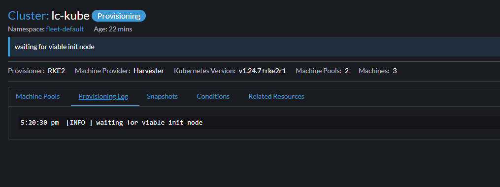 [Rancher 2.6.9] Provision RKE2 node gets stuck at "Waiting for ProviderId with Harvester ...