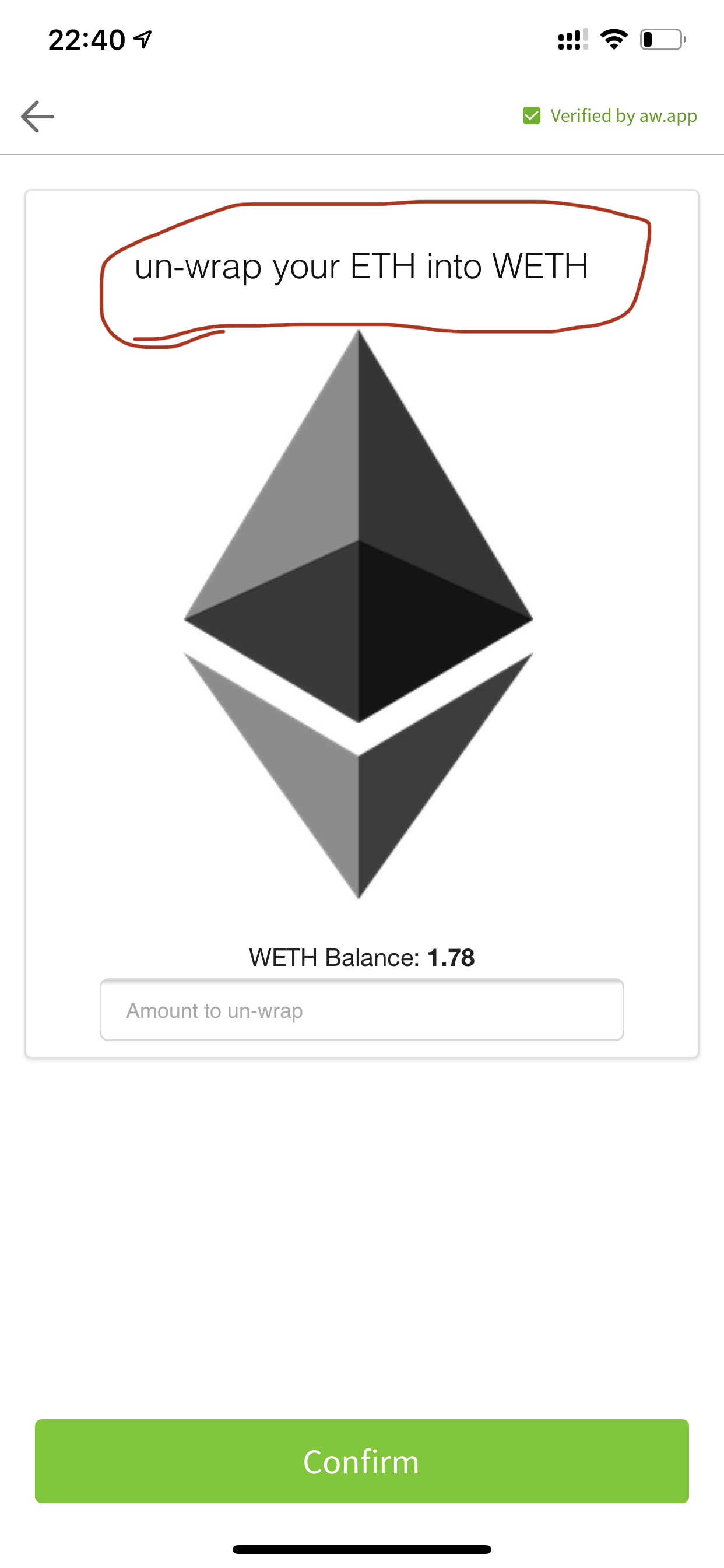 Weth Unwrap Wrong Text · Issue 266 · Smarttokenlabs Tokenscript · Github