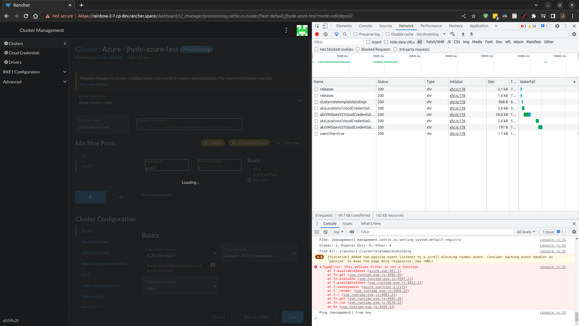 Unable To Add New Machine Pool For Rke2 Azure Node Driver Cluster · Issue 8283 · Rancher