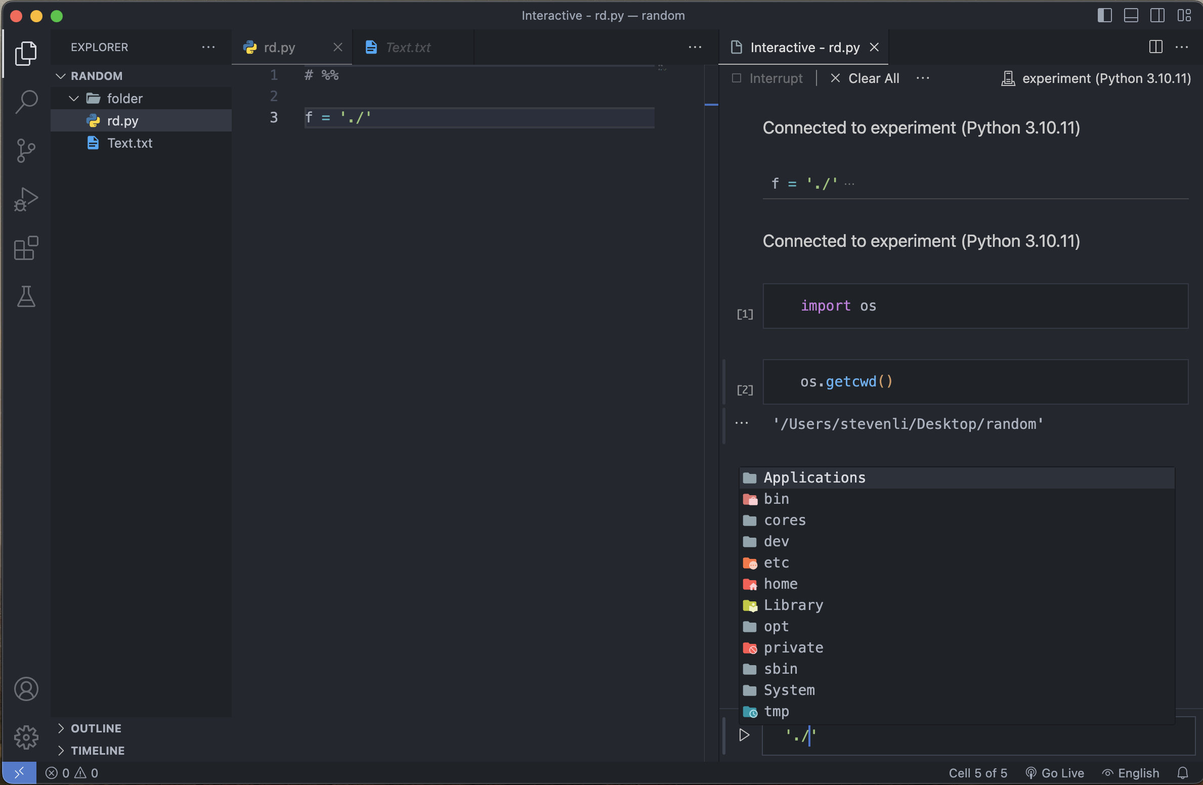 Path completion in interactive windows does not return current working directory · Issue #14253 ...