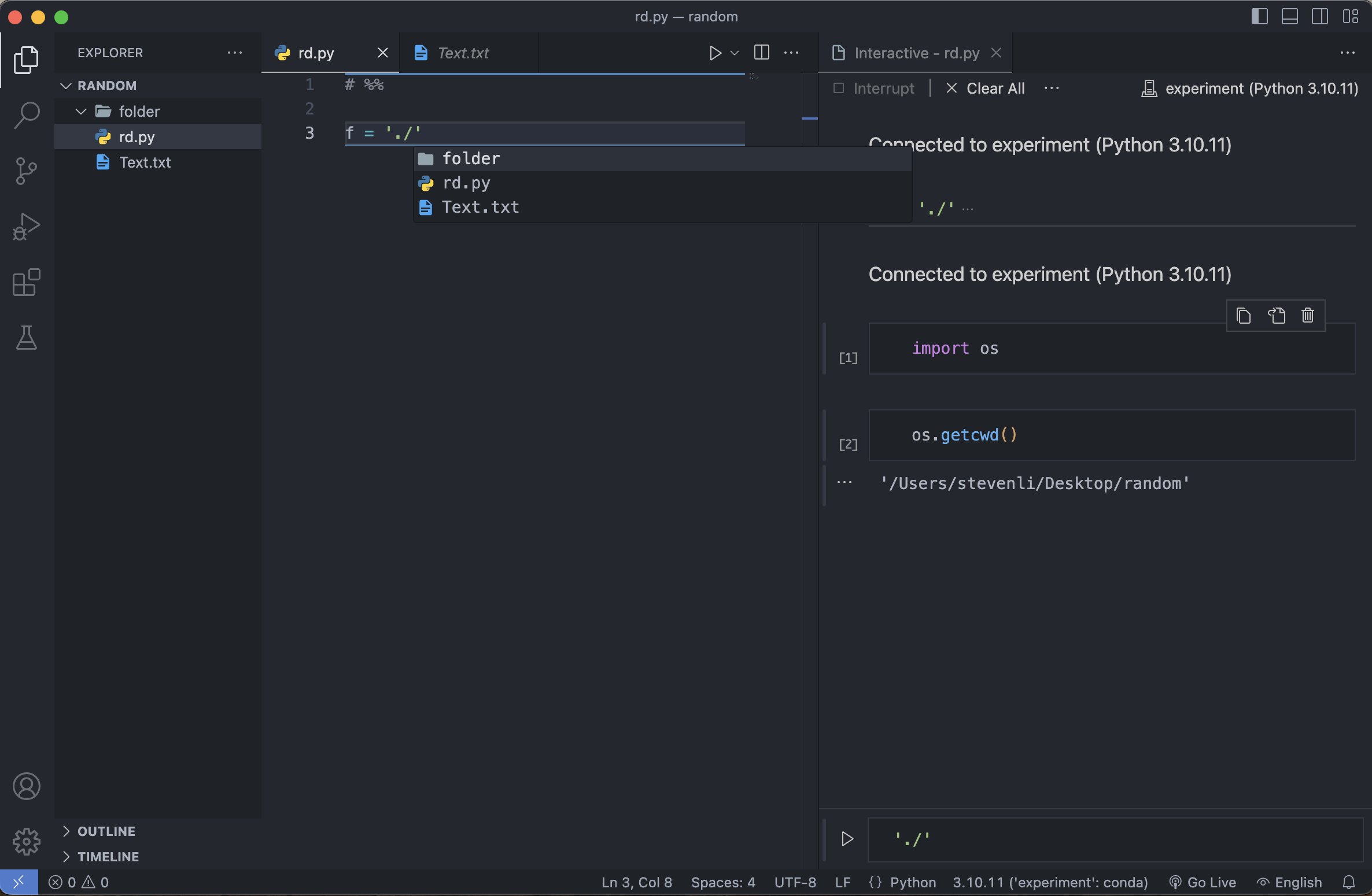 Path completion in interactive windows does not return current working directory · Issue #14253 ...
