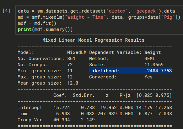 [DOC] null model and ICC in mixed linear model · Issue #6210 · statsmodels/statsmodels · GitHub