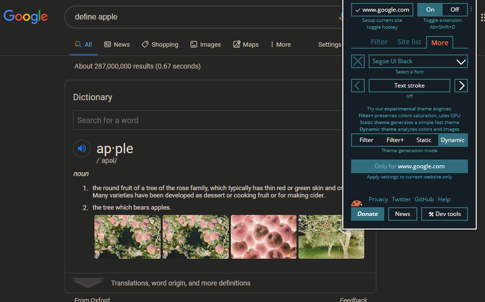 images inverted in google dictionary with Dynamic filter · Issue #1843 · darkreader/darkreader ...