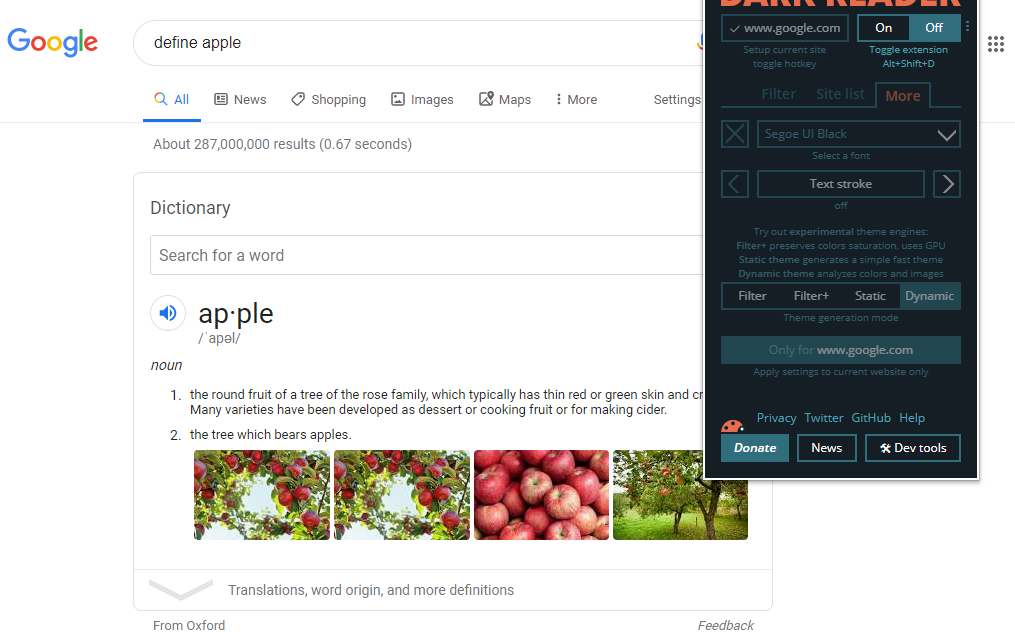 images inverted in google dictionary with Dynamic filter · Issue #1843 · darkreader/darkreader ...
