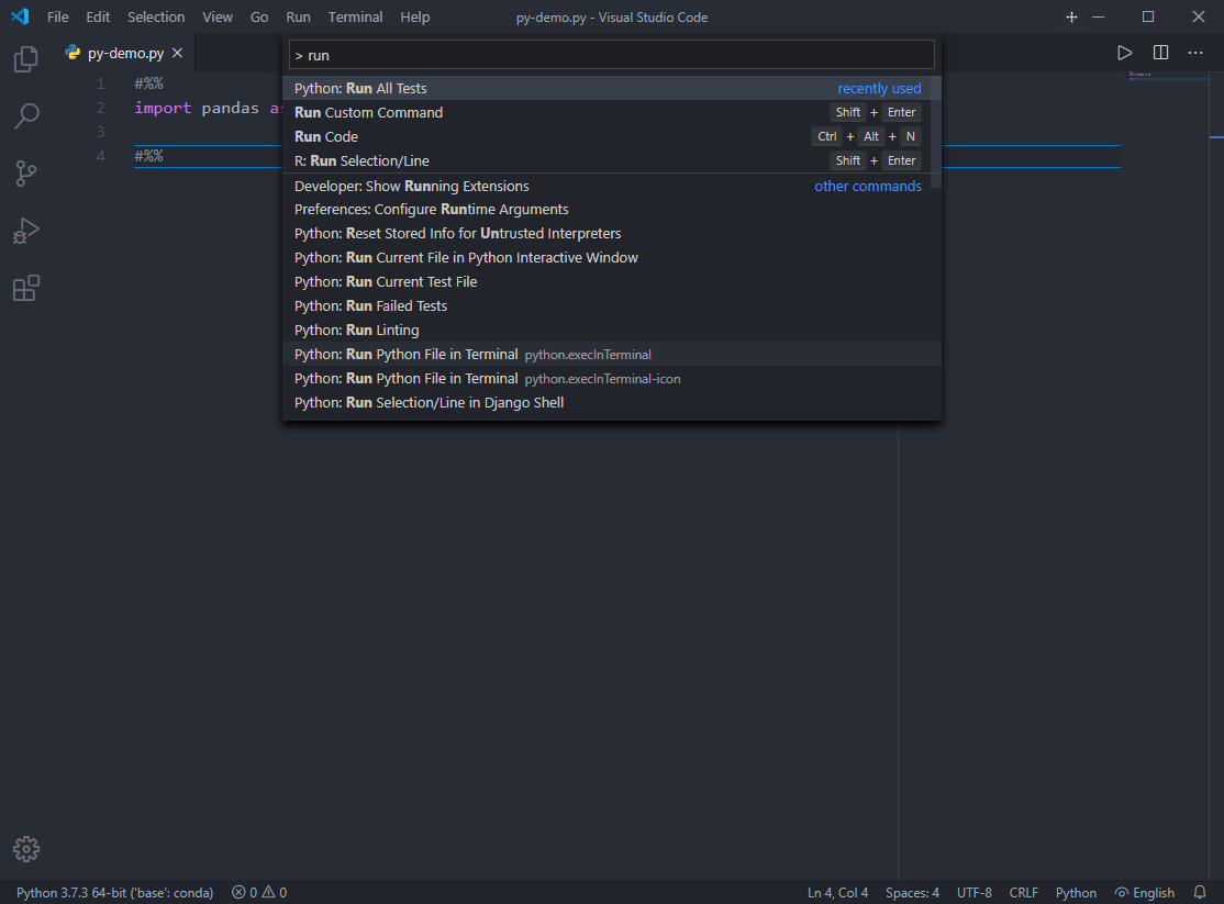 Cell Related Commands Not Showing In Command Palette · Issue 2092