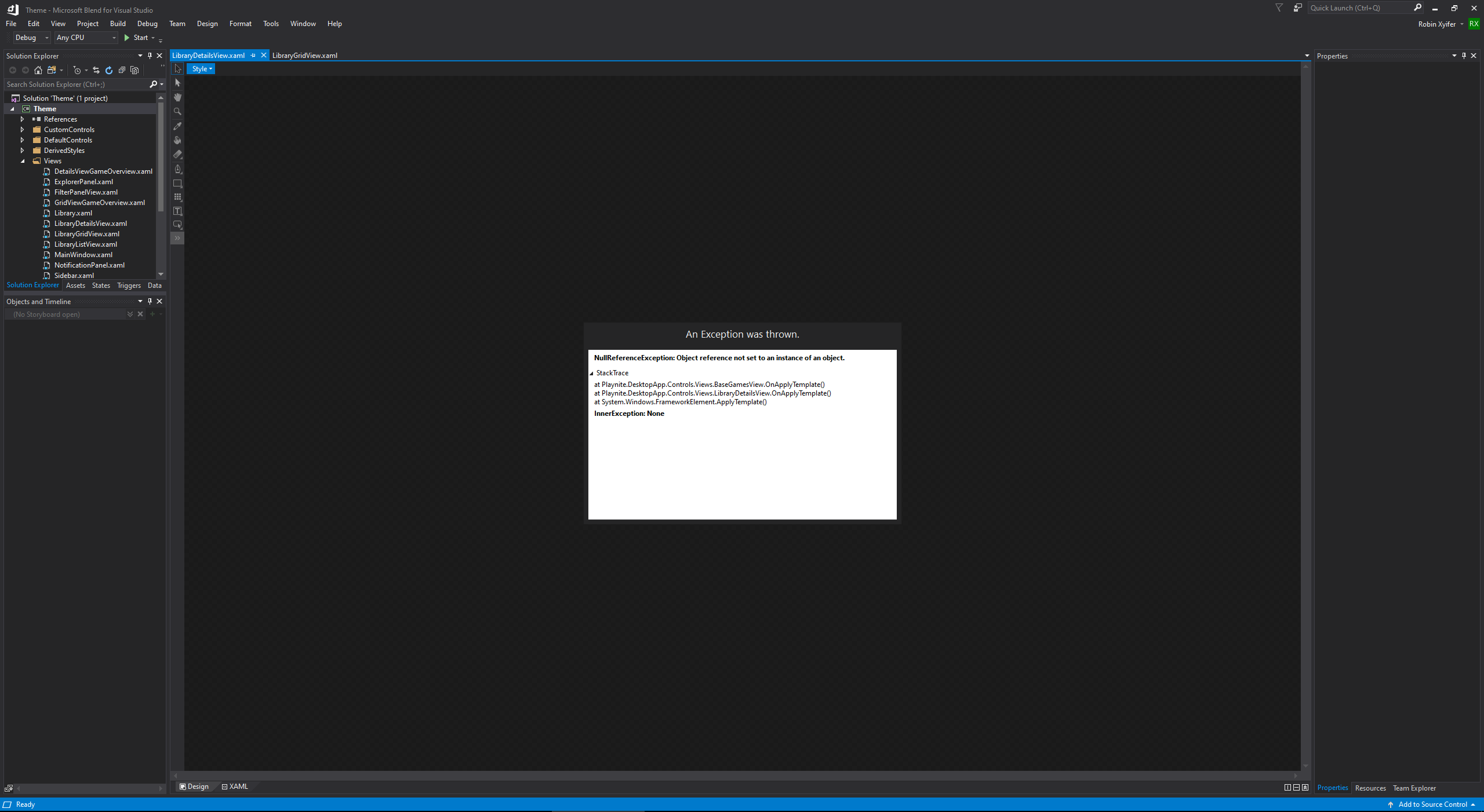 P9 Beta - Theme Creation - Object reference not set to an instance of an object. · Issue #2440 ...