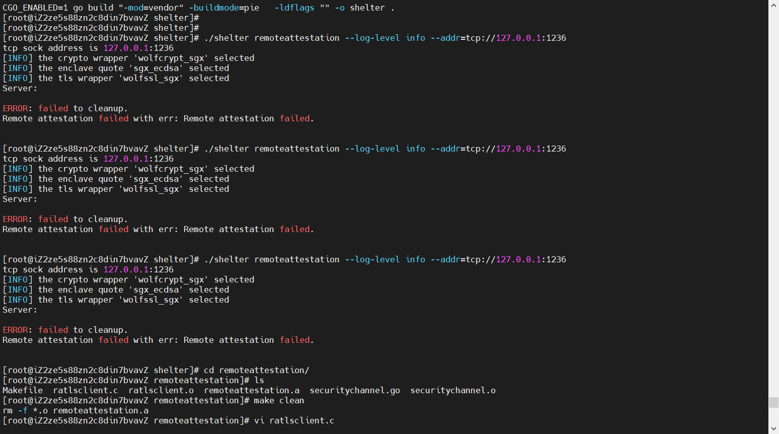 shelter: fix the bug of output successful attestation even the ...