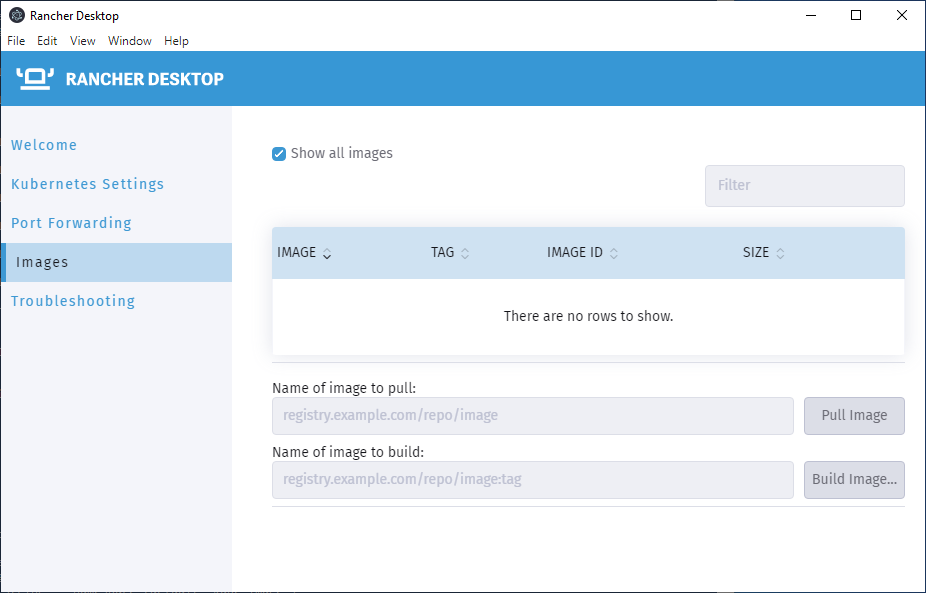 Images missing · Issue #211 · rancher-sandbox/rancher-desktop · GitHub