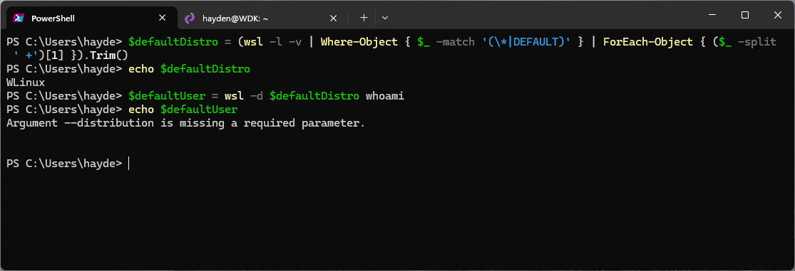 Wslexe Does Not Properly Parse Powershell Variable For Distribution 1043