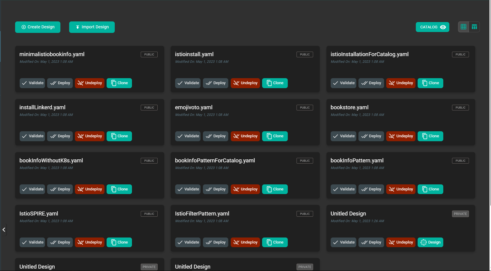 [UI] Meshery Designs - Catalog show/hide still show Public item · Issue #6999 · meshery/meshery ...