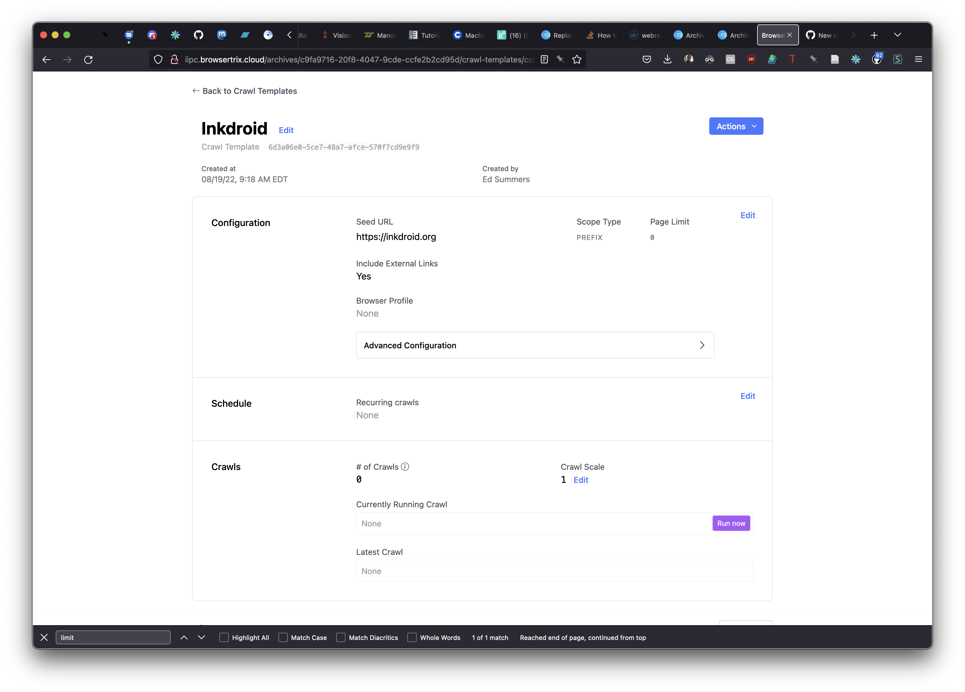 Edit Crawl Schedule · Issue #302 · webrecorder/browsertrix · GitHub