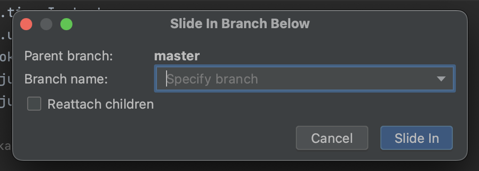 Is It Clear From `slide In` Dialog That Its Also Able To Create A New Branch · Issue 1387