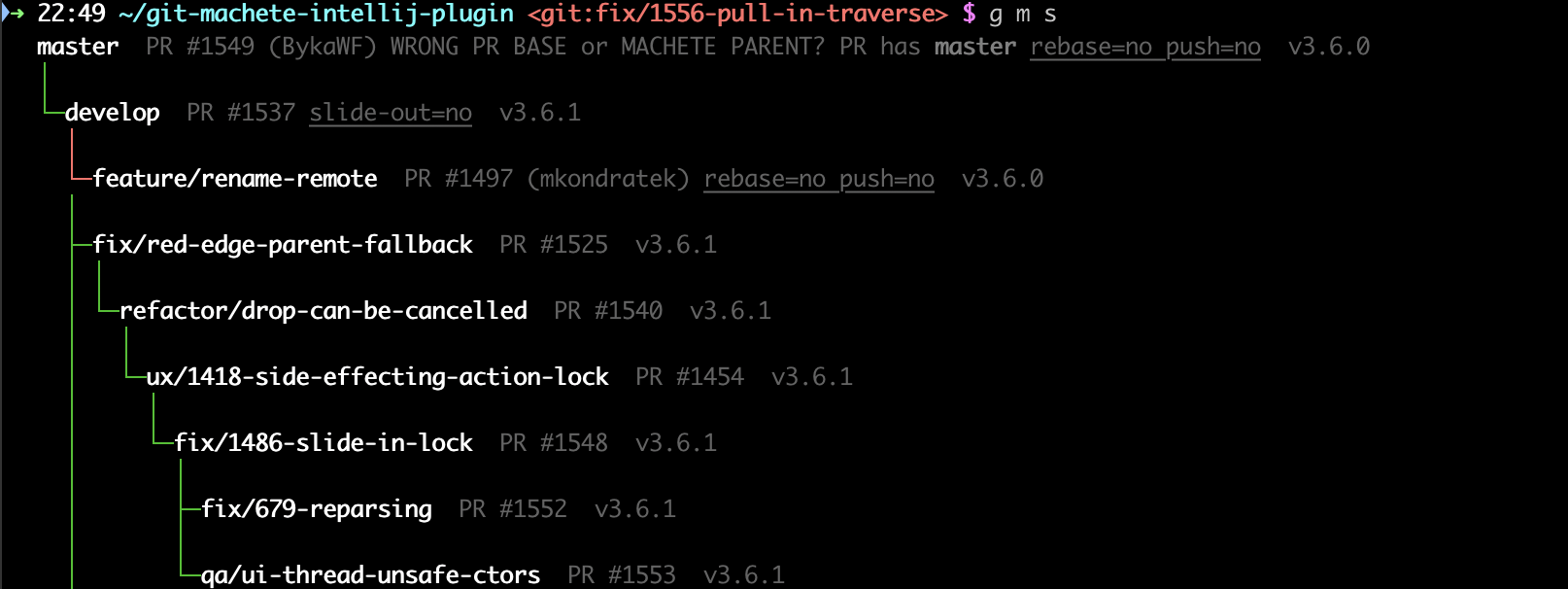 ANSI escape characters in `WRONG PR BASE or MACHETE PARENT? PR has ...` annotation · Issue #824 ...
