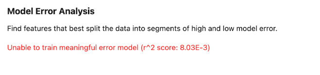 [BUG] Model Error Analysis - when unable to train meaningful error ...