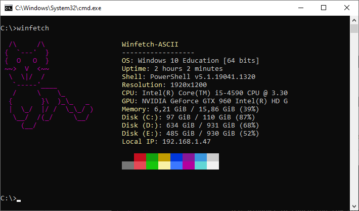 GitHub - srensamblador/winfetch-ascii: Winfetch fork that supports ASCII art images