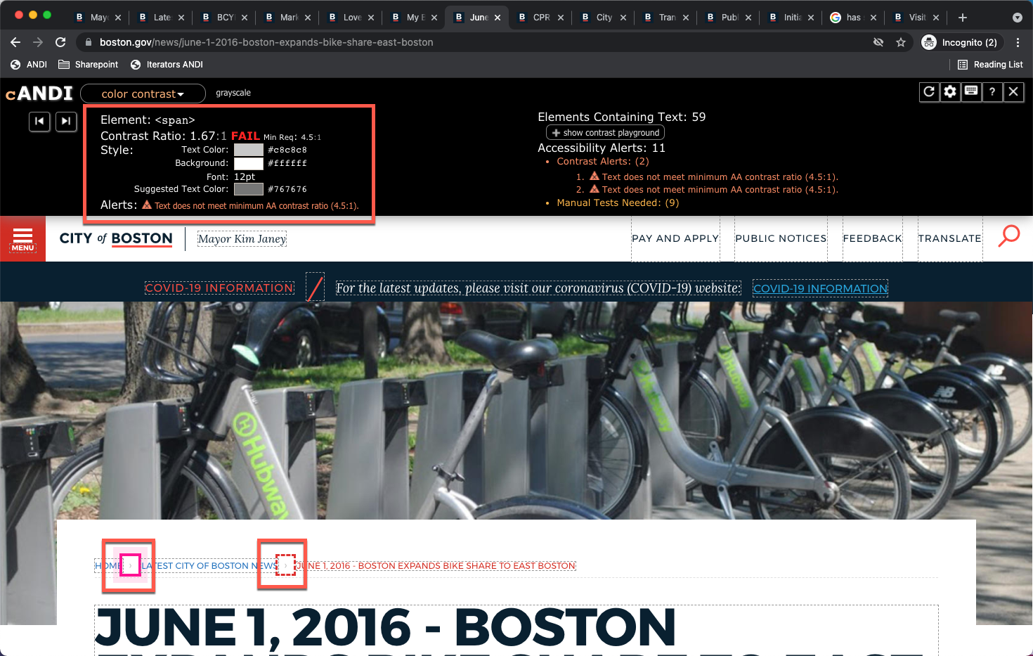 Color Contrast on several pages · Issue #210 · CityOfBoston/Iterators · GitHub