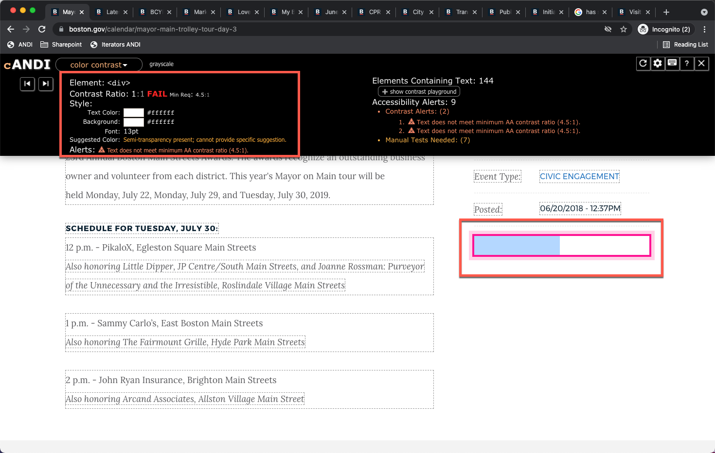 Color Contrast on several pages · Issue #210 · CityOfBoston/Iterators · GitHub