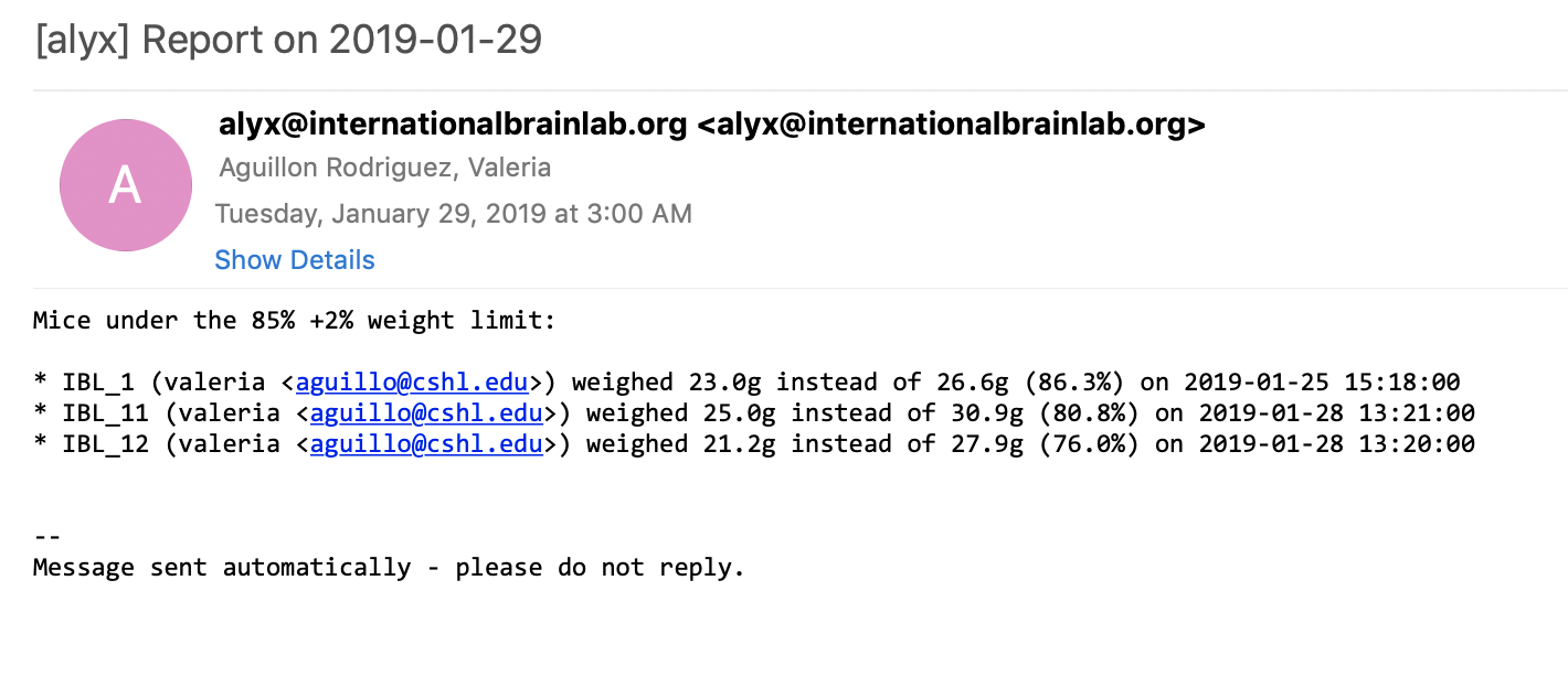 weight warning email time stamps · Issue #509 · cortex-lab/alyx · GitHub