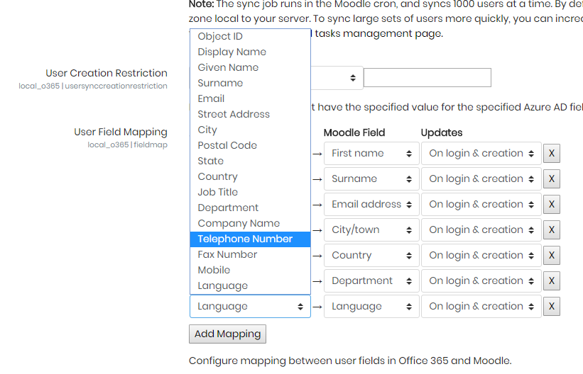 Custom User Field Mapping · Issue #245 · microsoft/o365-moodle · GitHub