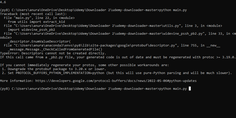 Bug Mainpy Giving Errors Even After Installing All Dependencies · Issue 120 · Puyodead1 9932